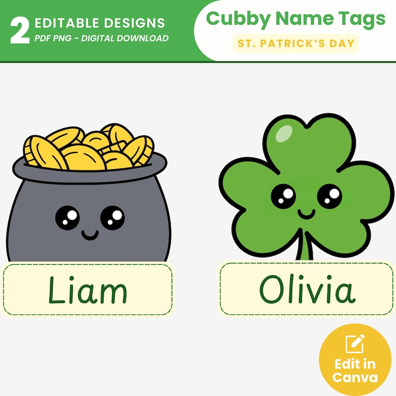 St Patricks Day Name Tags - Etsy