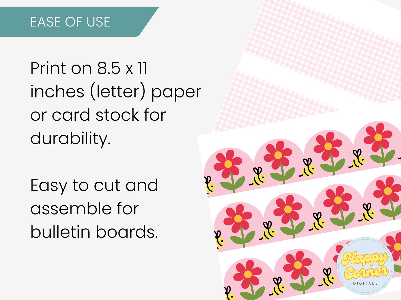 Spring Flowers Borders for Classroom Bulletin Display Printable Spring ...