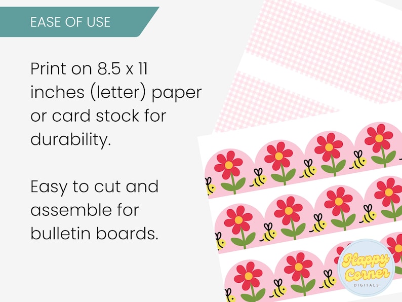 Spring Flowers Borders for Classroom Bulletin Display Printable Spring ...