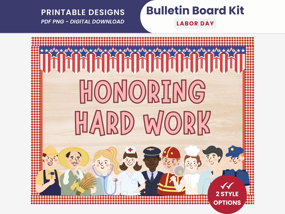 Labor Day Bulletin Board Kit Printable Labor Day Bulletin Board Set ...