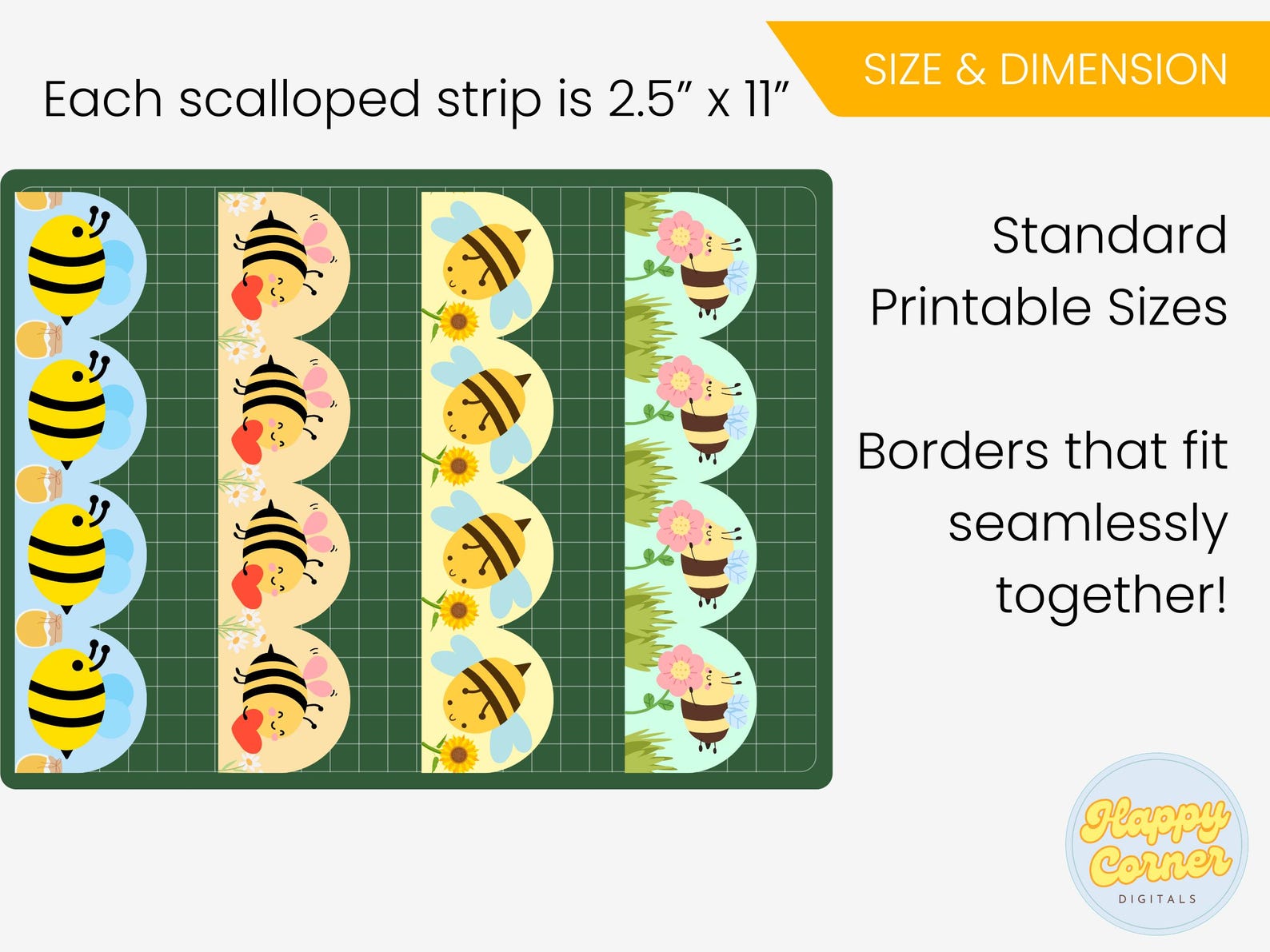 Honey Bee Bulletin Board Borders for Classroom Display Printable Cute ...