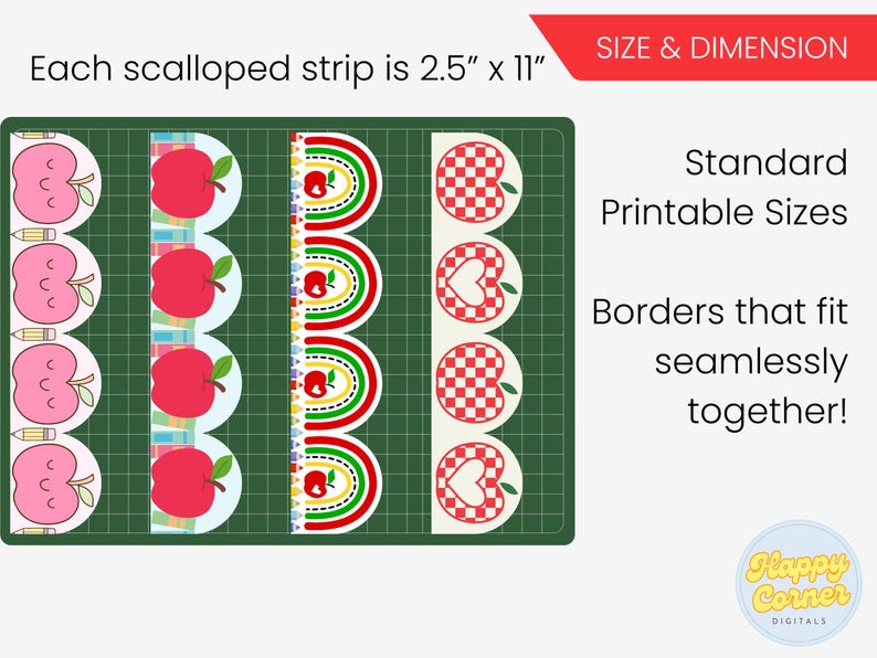 Apple Educational Bulletin Board Boarders Printable Apple Classroom ...