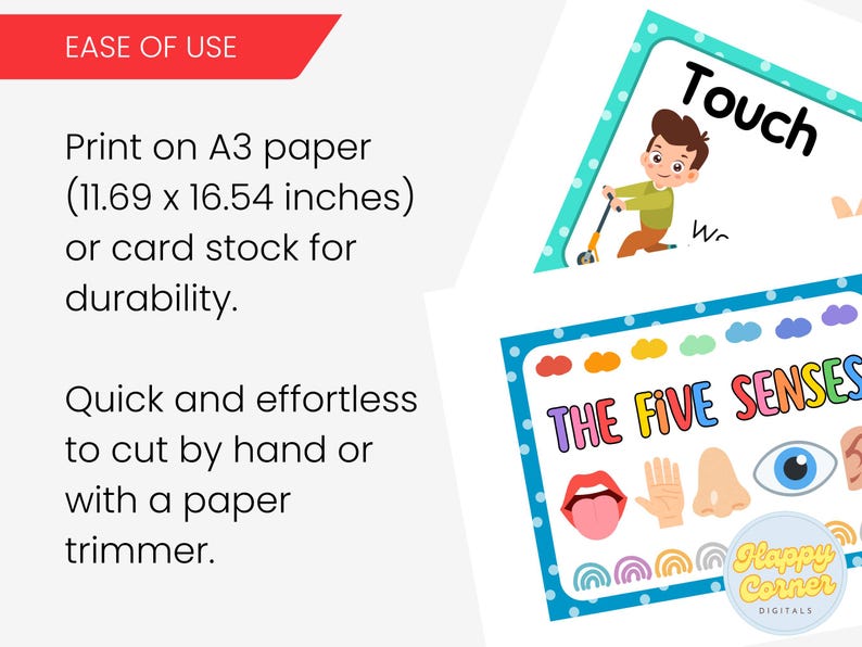 Educational Theme Five Senses Posters Printable Prek 5 Senses Grounding ...