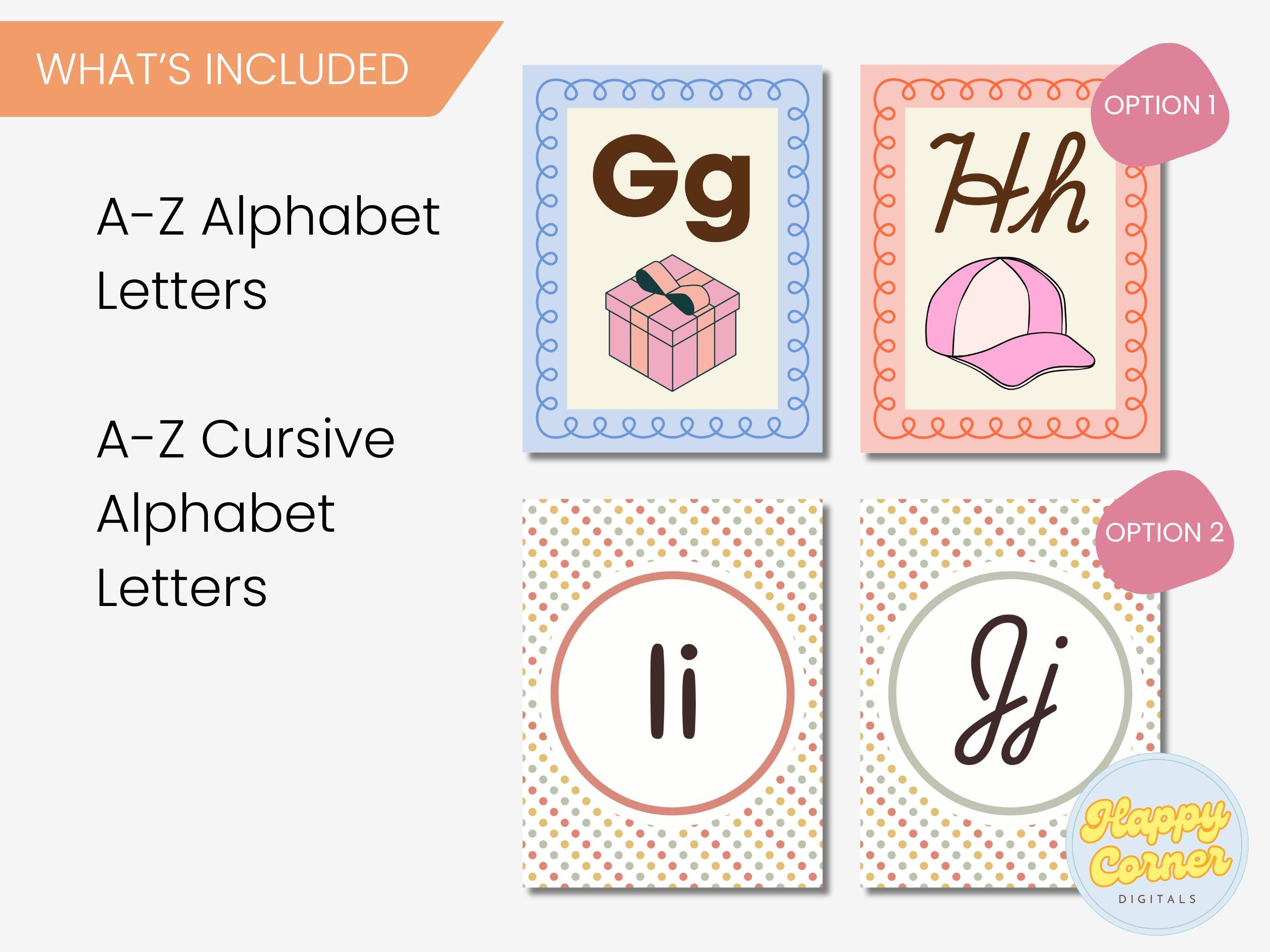 Pastel Retro Alphabet Wall Posters Pastel Groovy Classroom Alphabetical ...