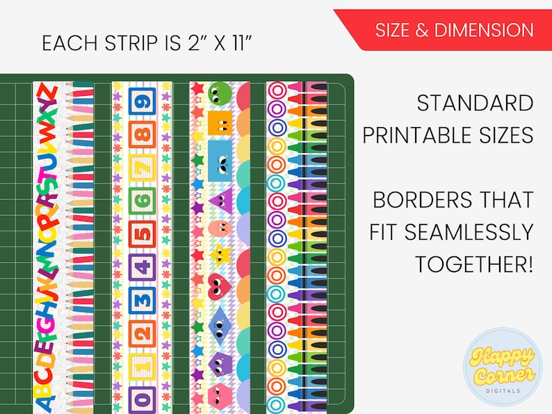 Crayons Bulletin Board Borders Printable Back to School Bulletin ...