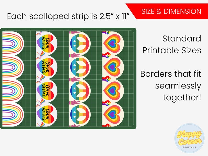 Pride Month Bulletin Board Borders Printable Pride Border Display ...