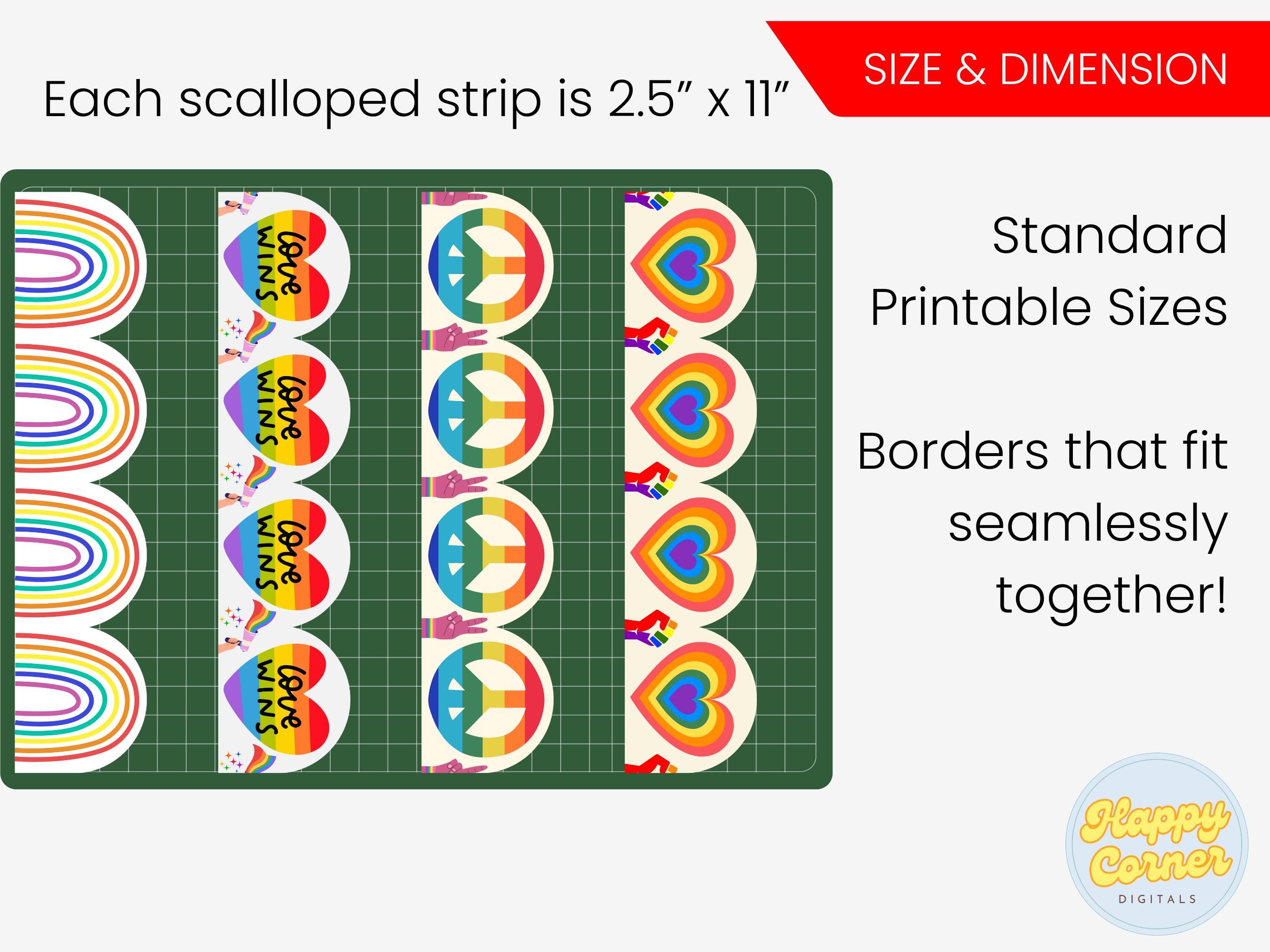 Pride Month Bulletin Board Borders Printable Pride Border Display ...