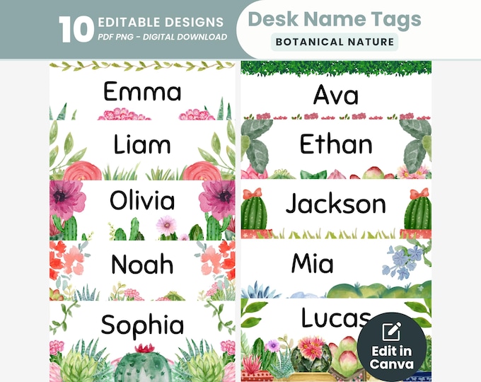 Student Name Tags, Classroom Labels, Editable Cubby Labels Student Desk ...