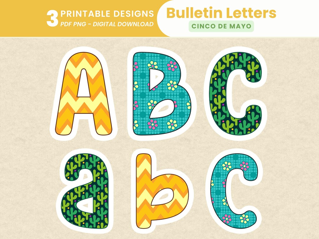 Cinco De Mayo Bulletin Letters for Bulletin Board Titles Cinco De Mayo ...
