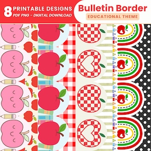 Apple Educational Bulletin Board Boarders Printable Apple Classroom ...