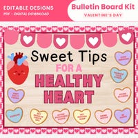 Heart Month/february Health Bulletin Board/door Decor Kit for Nurses ...
