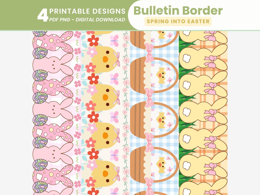 Easter Bulletin Board Borders for Classroom Display Printable Peep ...