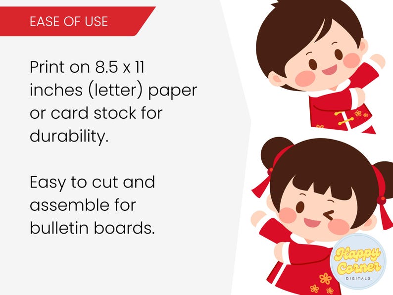 Happy Chinese New Year 2026 Dragon Theme Bulletin Board Kit Printable ...