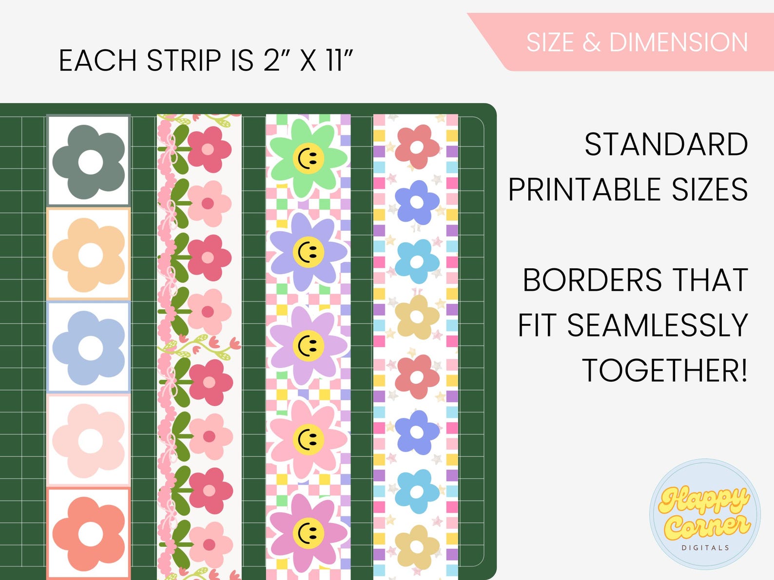 Pastel Retro Flowers Bulletin Board Border Pastel Classroom Decor for ...