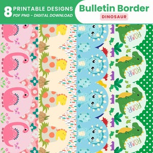 Dinosaur Bulletin Board Border Printable Kids Dinosaur Bulletin Boarder ...