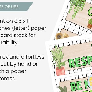 Botanical Nature Classroom Rules Posters for Bulletin Board Display ...