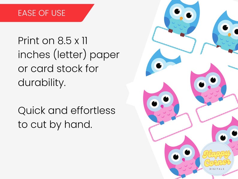 Owl Theme Cubby Name Tags Editable Kids Student Name Tags School Supply ...