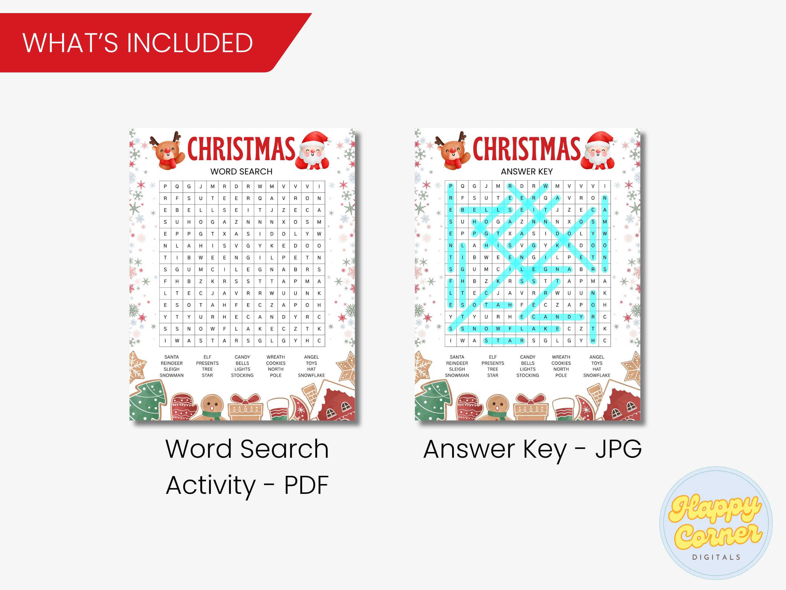 Fun Christmas Word Search Activities for Kids Printable Family ...