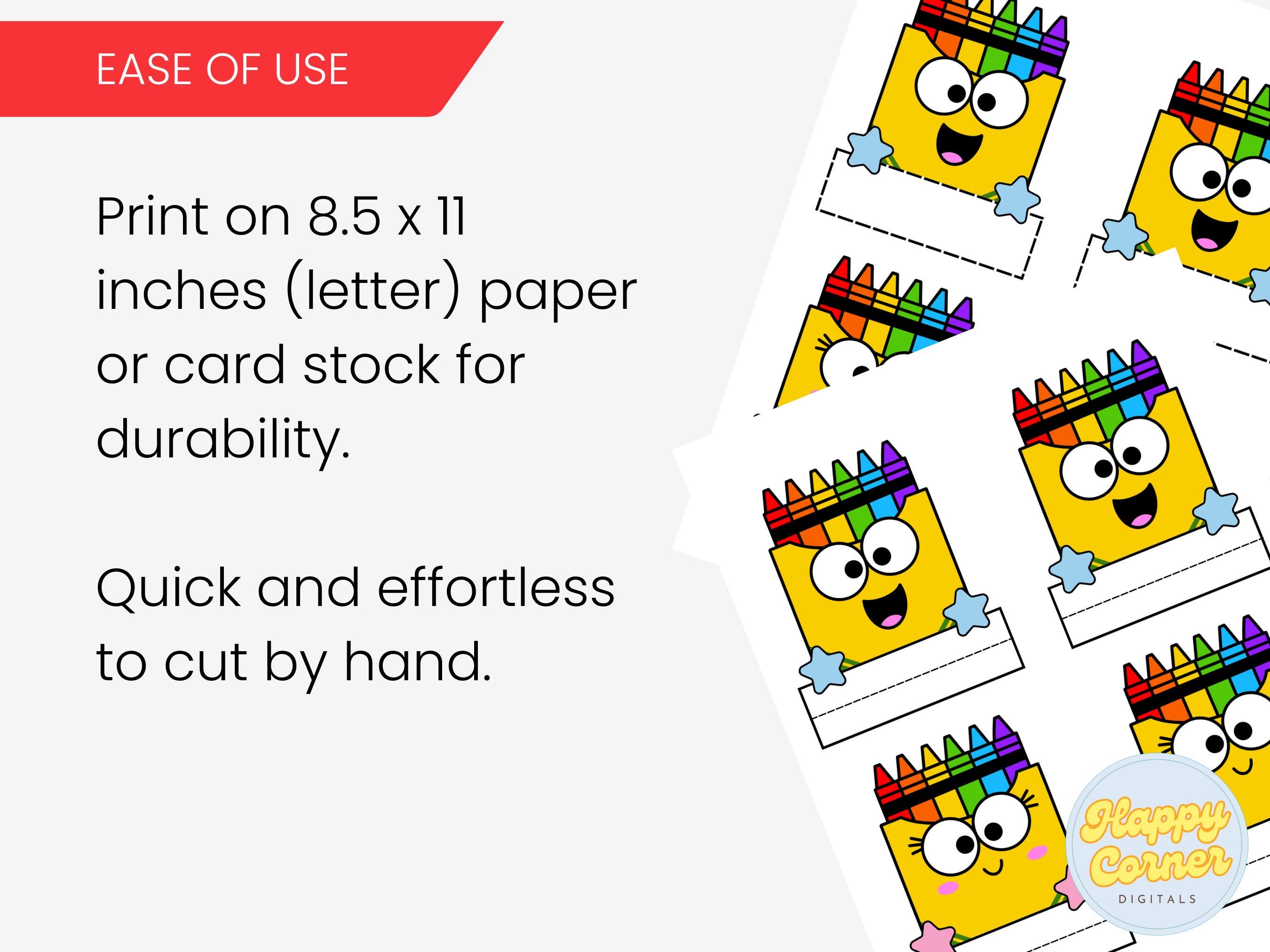 Educational Crayons Cubby Name Tags Printable Crayons Cubby Tags ...