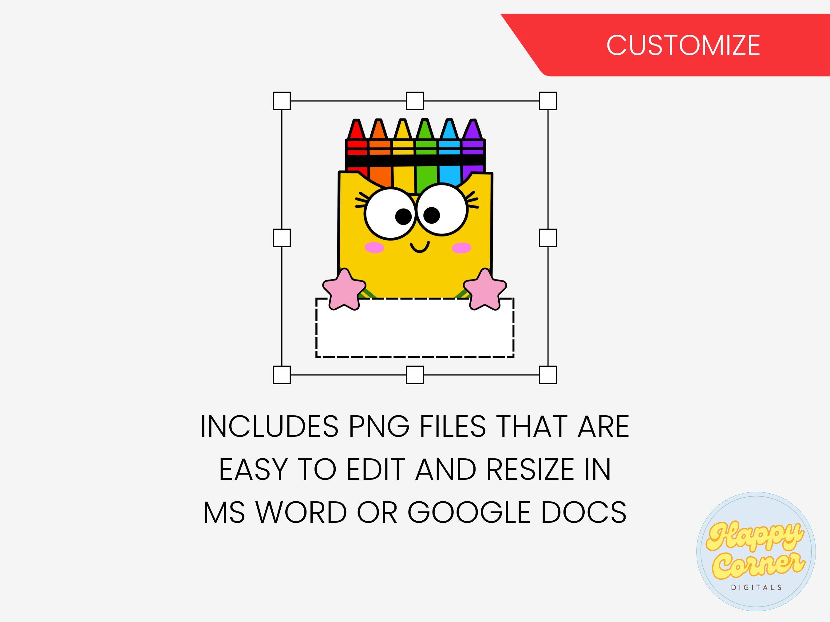 Educational Crayons Cubby Name Tags Printable Crayons Cubby Tags ...