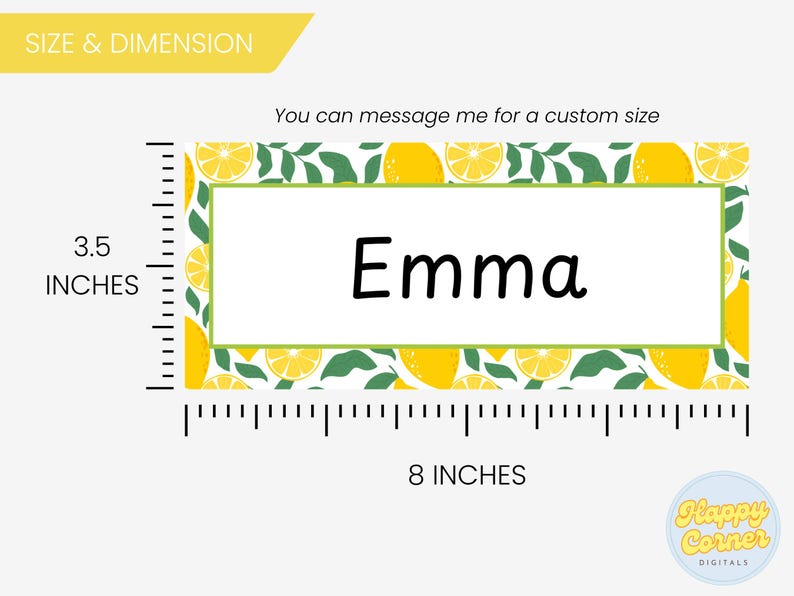 Summer Lemon Desk Name Tags Editable Lemon Student Name Tags Cute ...