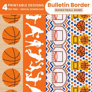 Basketball Game Bulletin Board Borders Printable Basketball Classroom ...