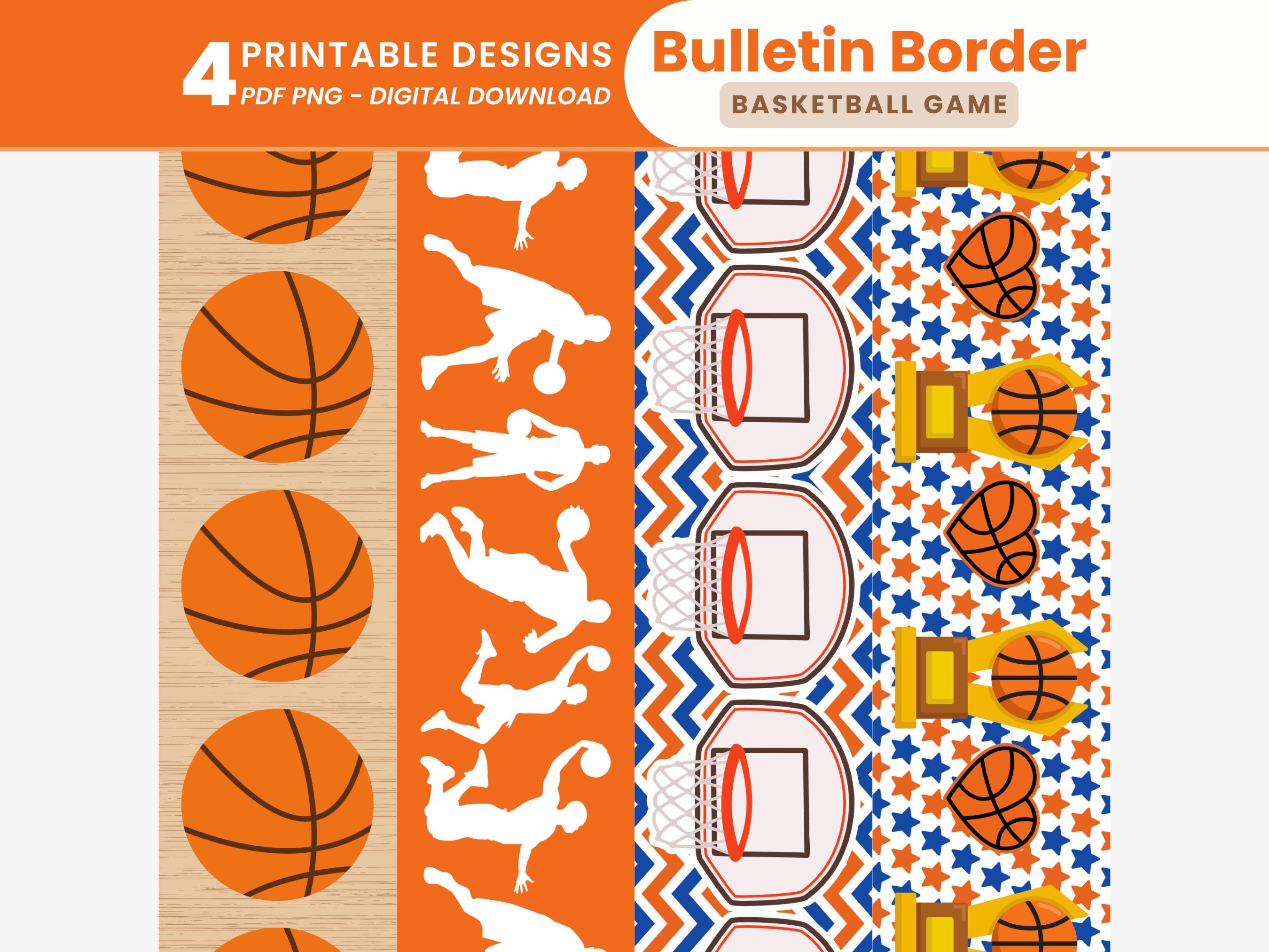 Basketball Game Bulletin Board Borders Printable Basketball Classroom ...