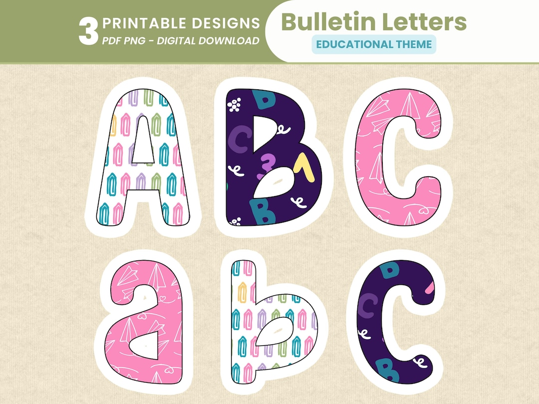 Educational Letters for Classroom Bulletin Board Letters Decorations ...
