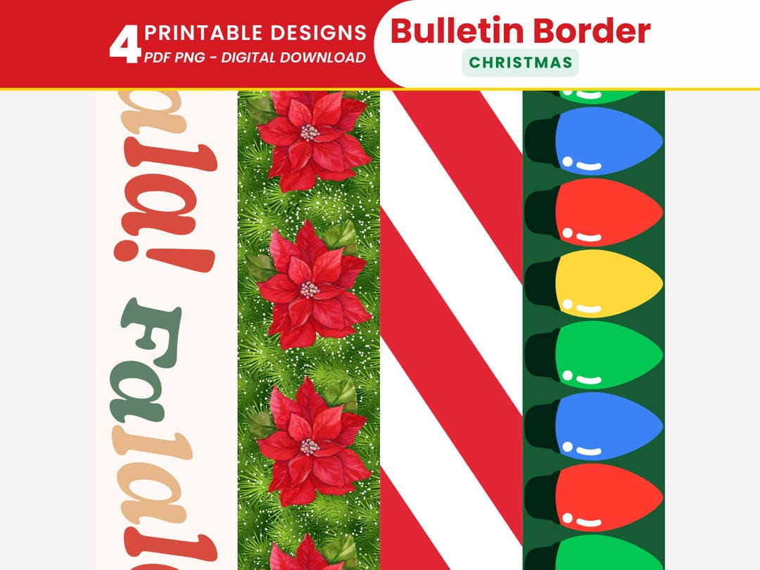 Christmas Bulletin Board Borders Printable Christmas Door Borders ...
