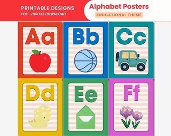 Alphabet Printable Posters A-Z - Etsy