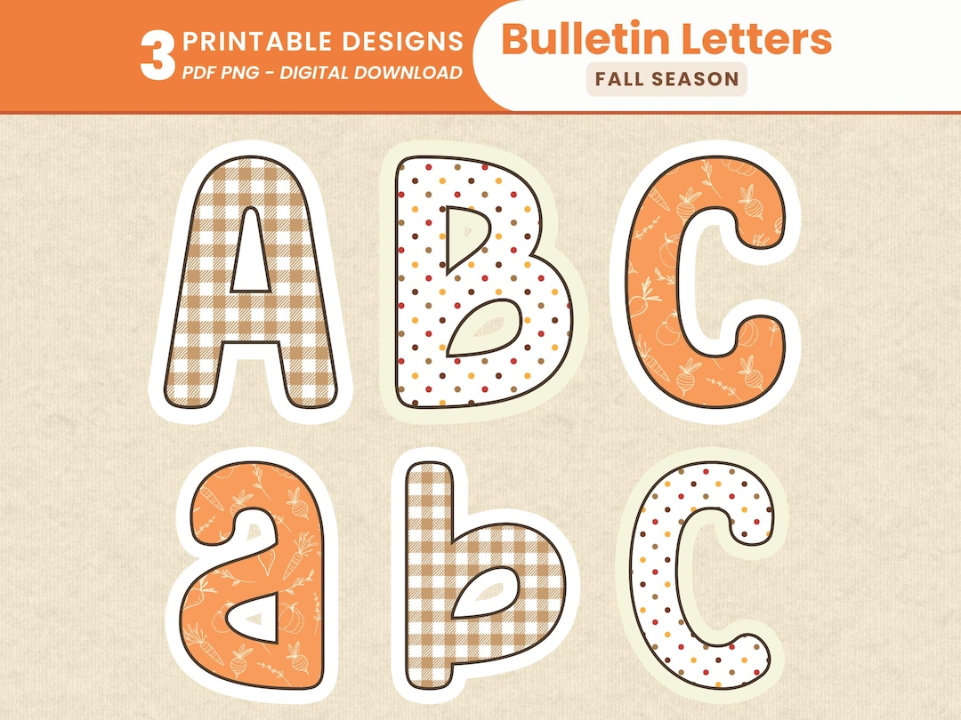 Fall Bulletin Board Letters Printable Autumn Alphabet Classroom Display ...