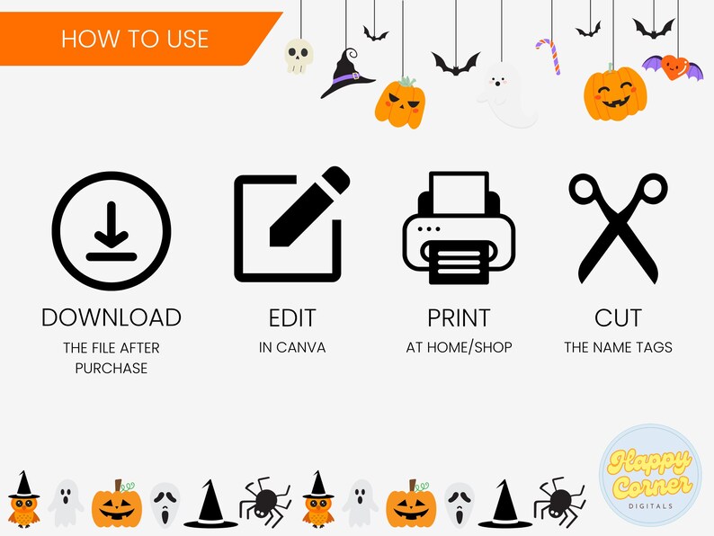 Halloween Desk Name Tags Editable Spooky Student Name Tags Halloween ...