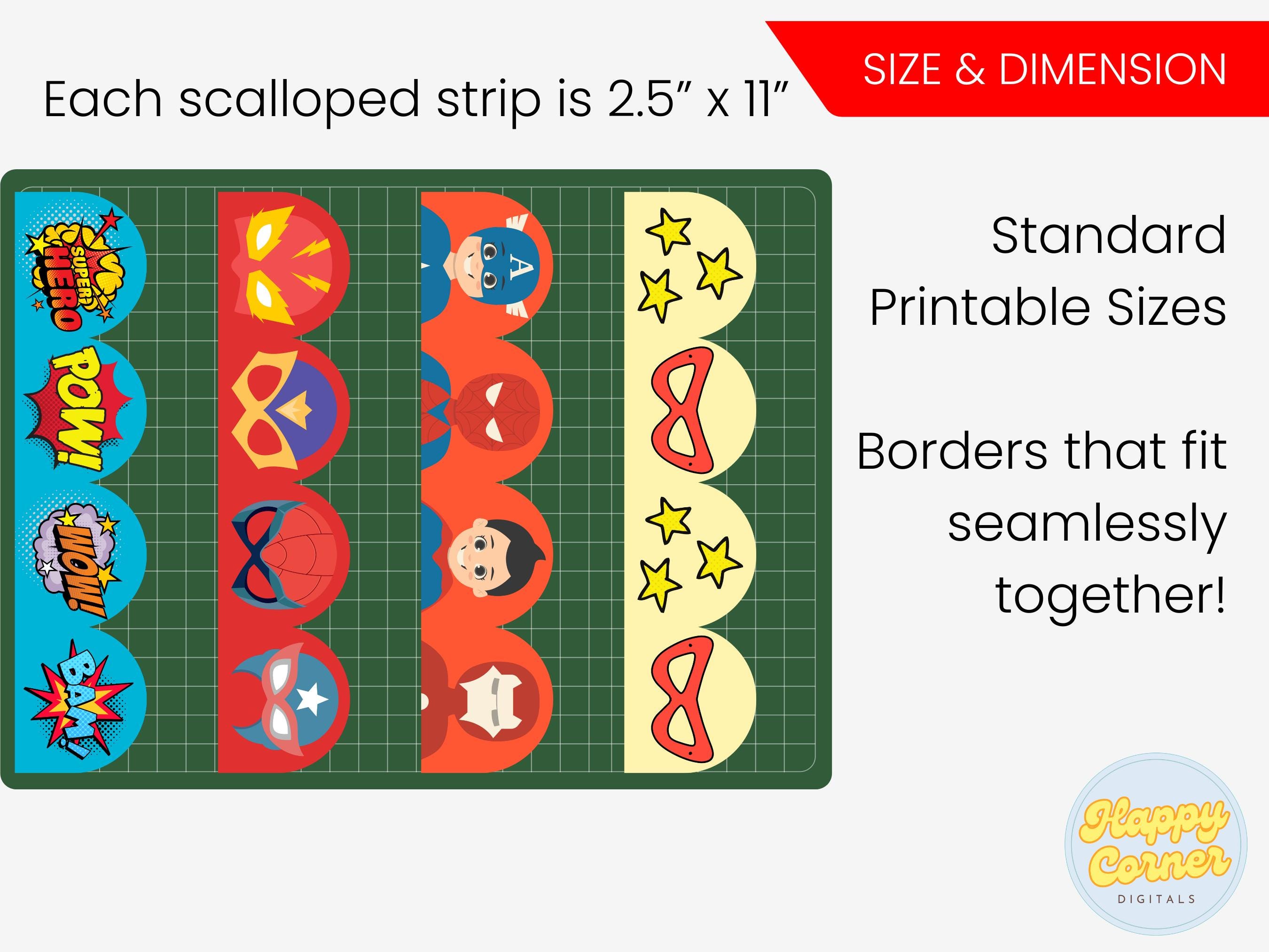 Superhero Bulletin Board Borders Printable Superhero Classroom Decor ...