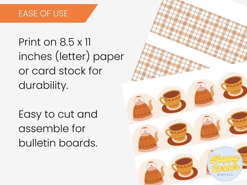 Cozy Fall Bulletin Board Borders Printable Cute Fall Bulletin Display ...