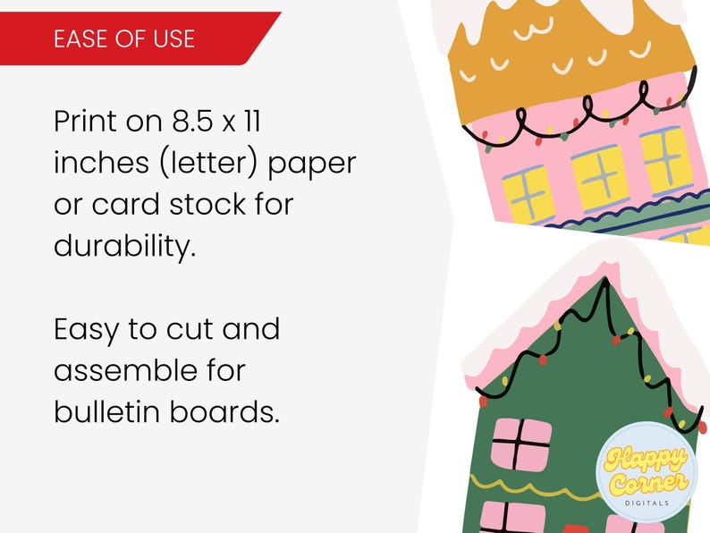 Christmas Nativity Village Theme Bulletin Board Kit Printable Church ...