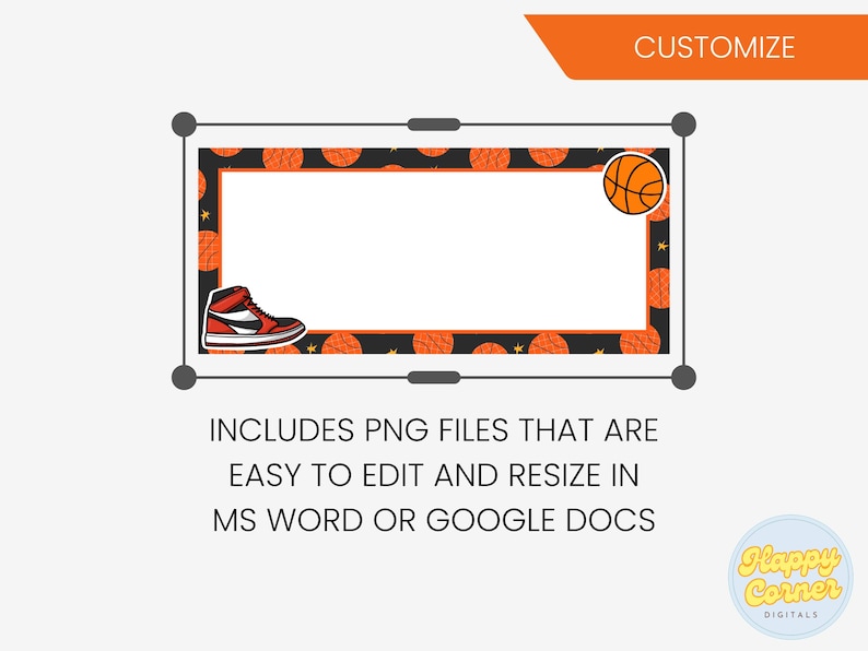 Basketball Desk Name Tags Editable Sports Tournament Student Name Tags ...