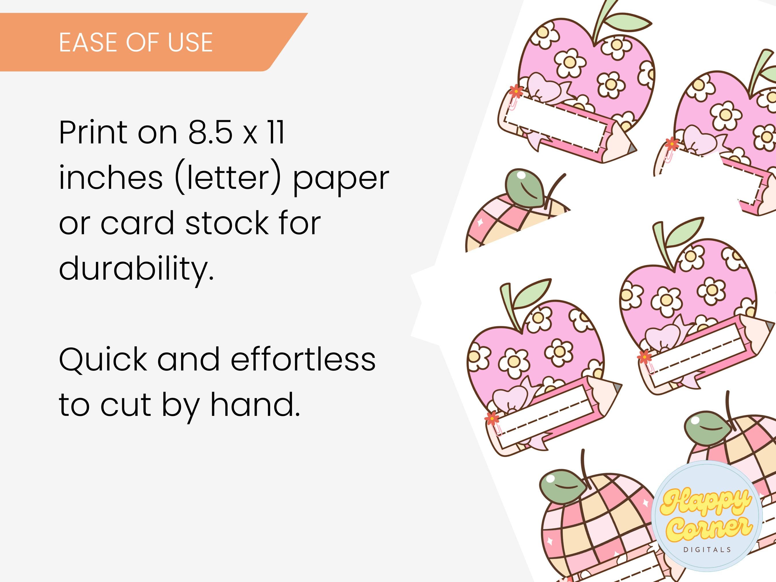 Pastel Retro Apple Cubby Name Tags Printable Groovy Apple Cubby Tags ...