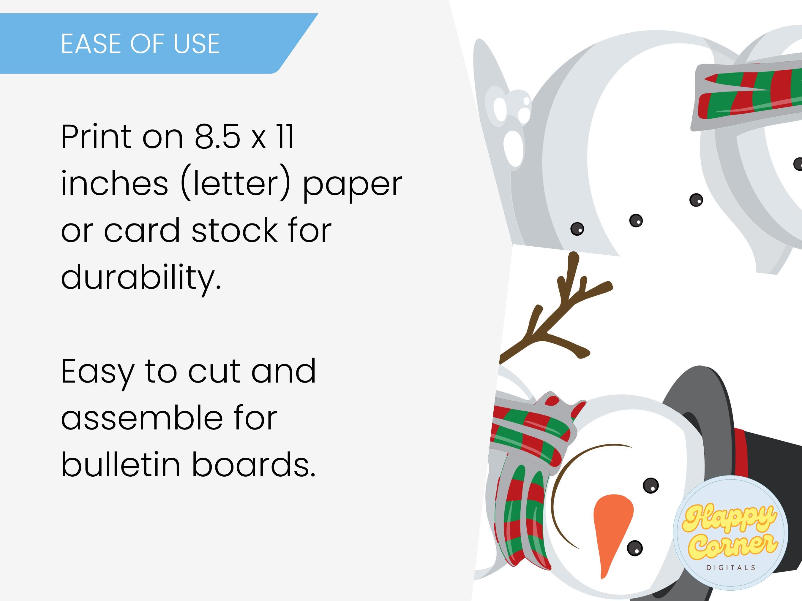 Funny Winter Pun Snowman Add Children Faces Bulletin Board Kit Editable ...