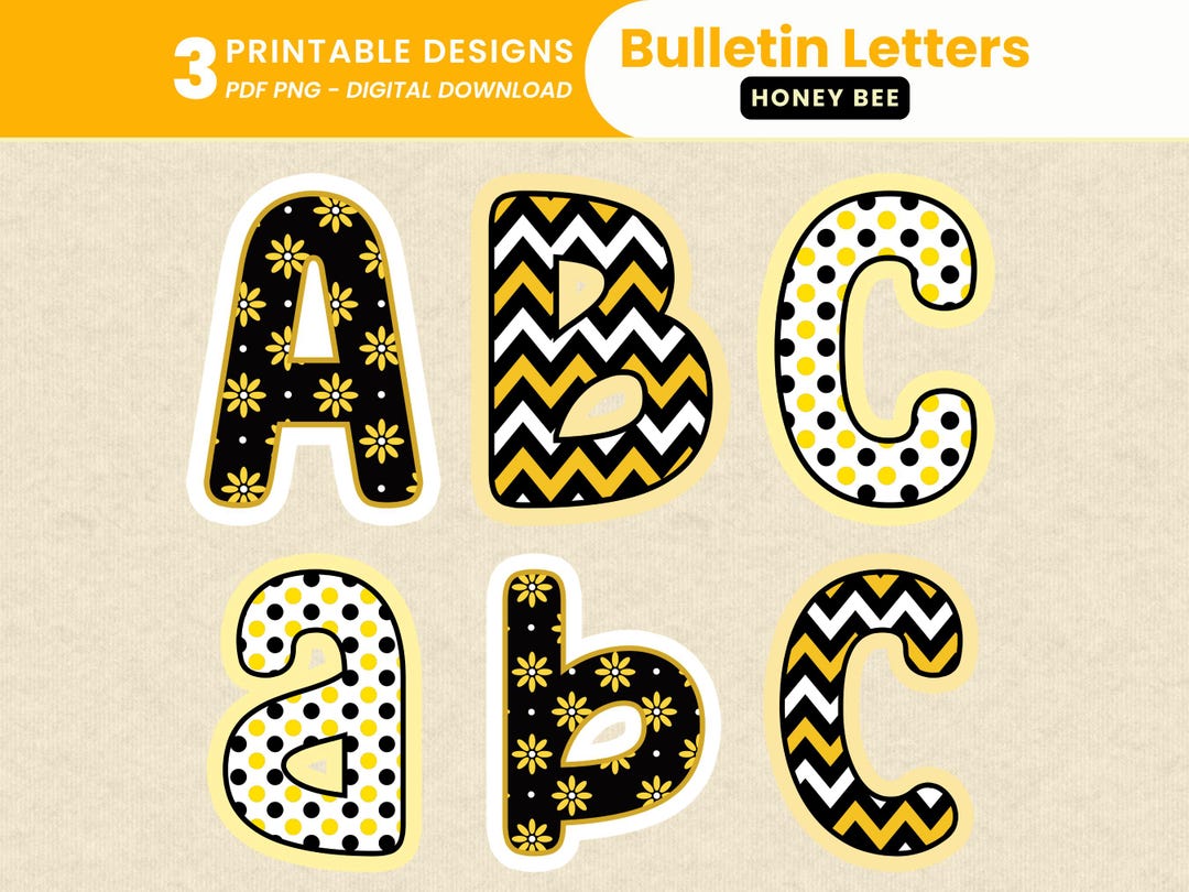 Honey Bee Bulletin Letters Printable Bumblebee Bulletin Title Bee ...
