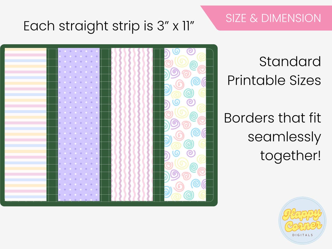 Pastel Cute Pencil Bulletin Board Borders Printable Back to School ...