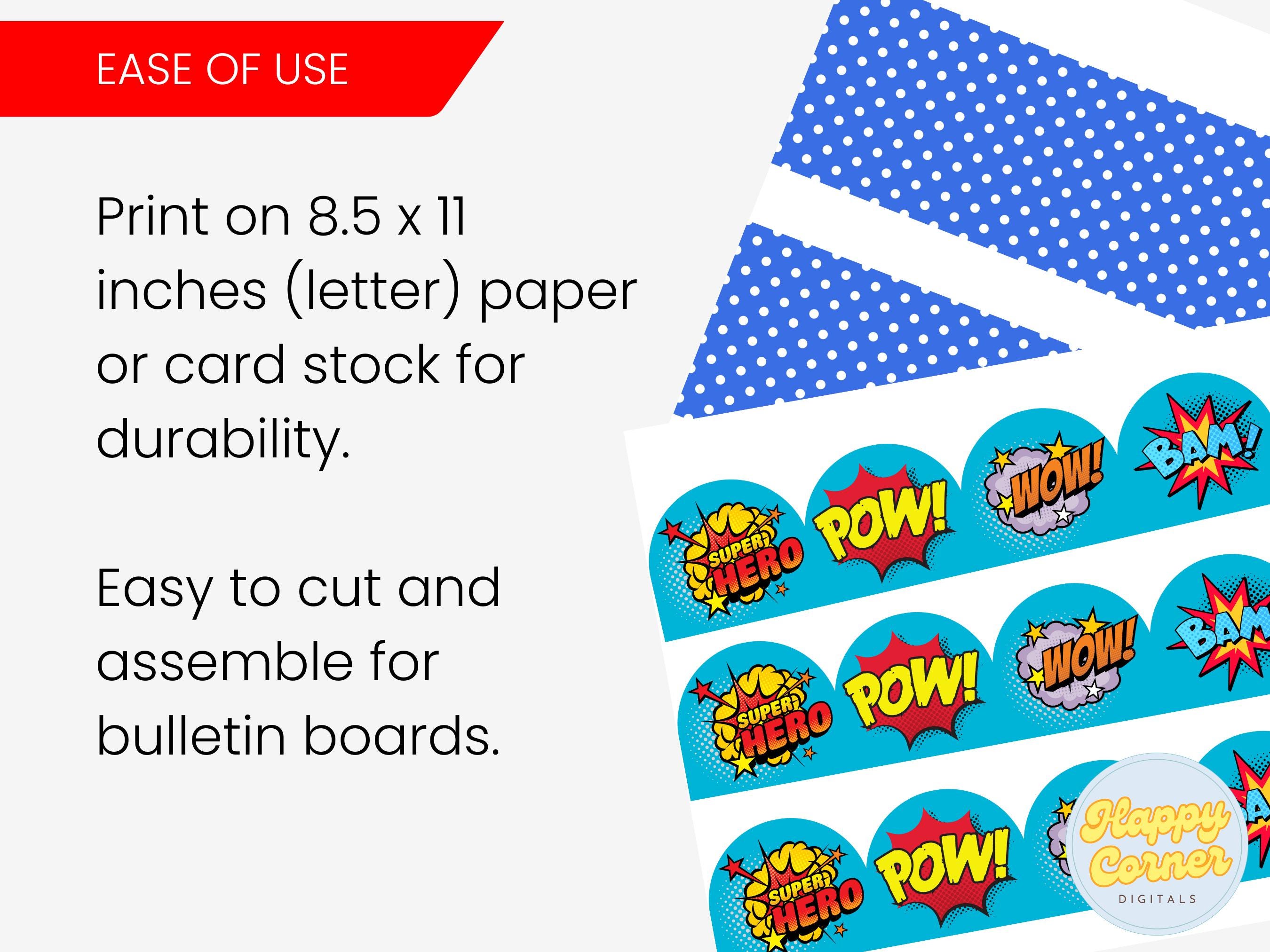 Superhero Bulletin Board Borders Printable Superhero Classroom Decor ...
