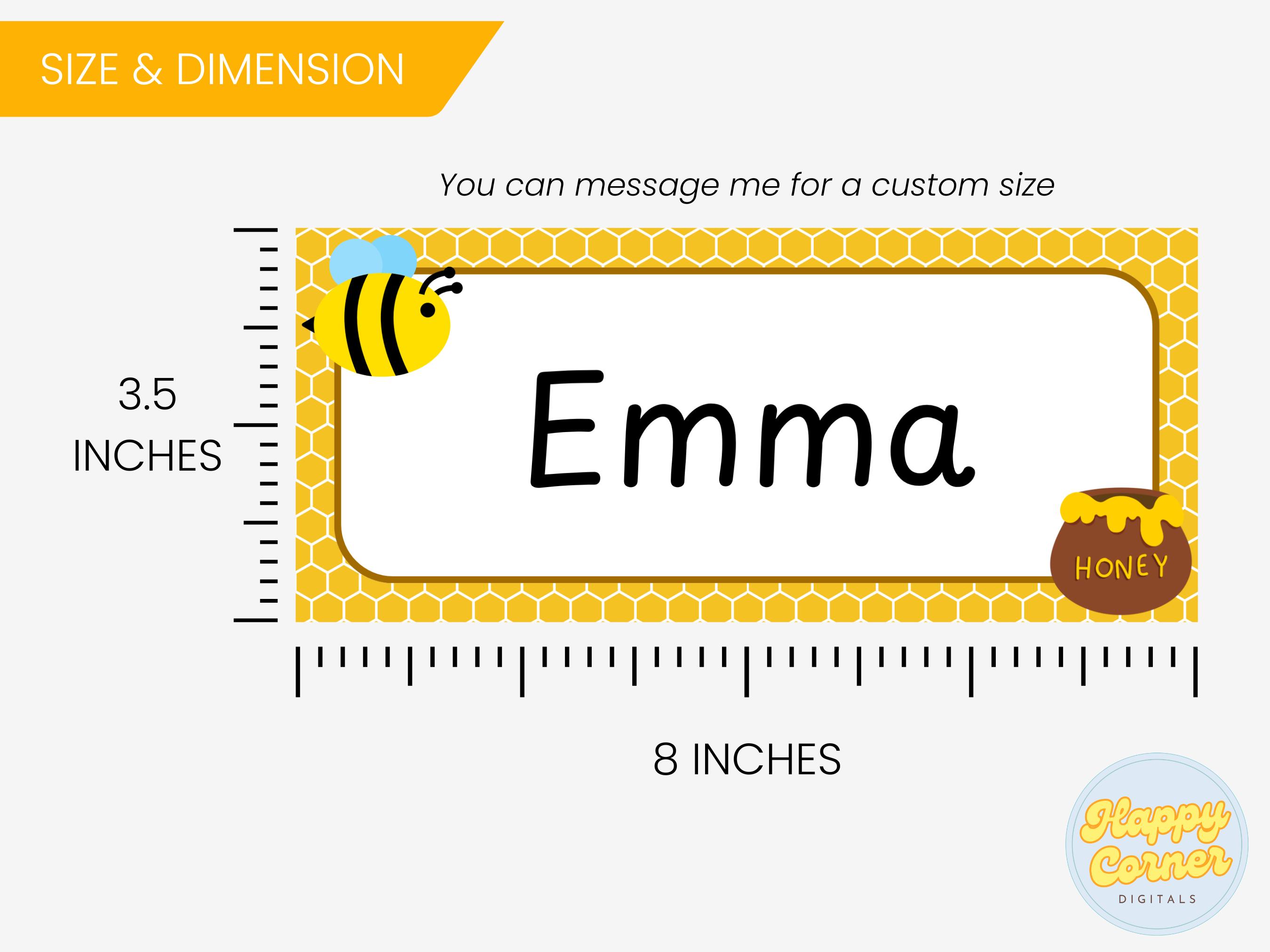Honey Bee Desk Name Tags Printable Bee Student Name Tags Bumble Bee ...
