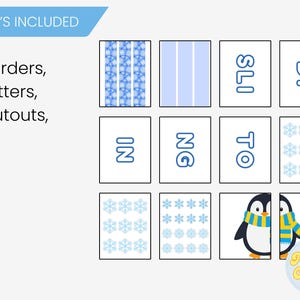 Winter New Year Penguin Theme Add Children Faces Bulletin Board Kit ...