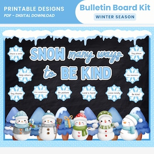 Winter Kindness Bulletin Board Kit Printable Winter Mental Health ...