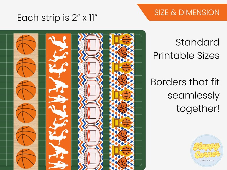 Basketball Game Bulletin Board Borders Printable Basketball Classroom ...