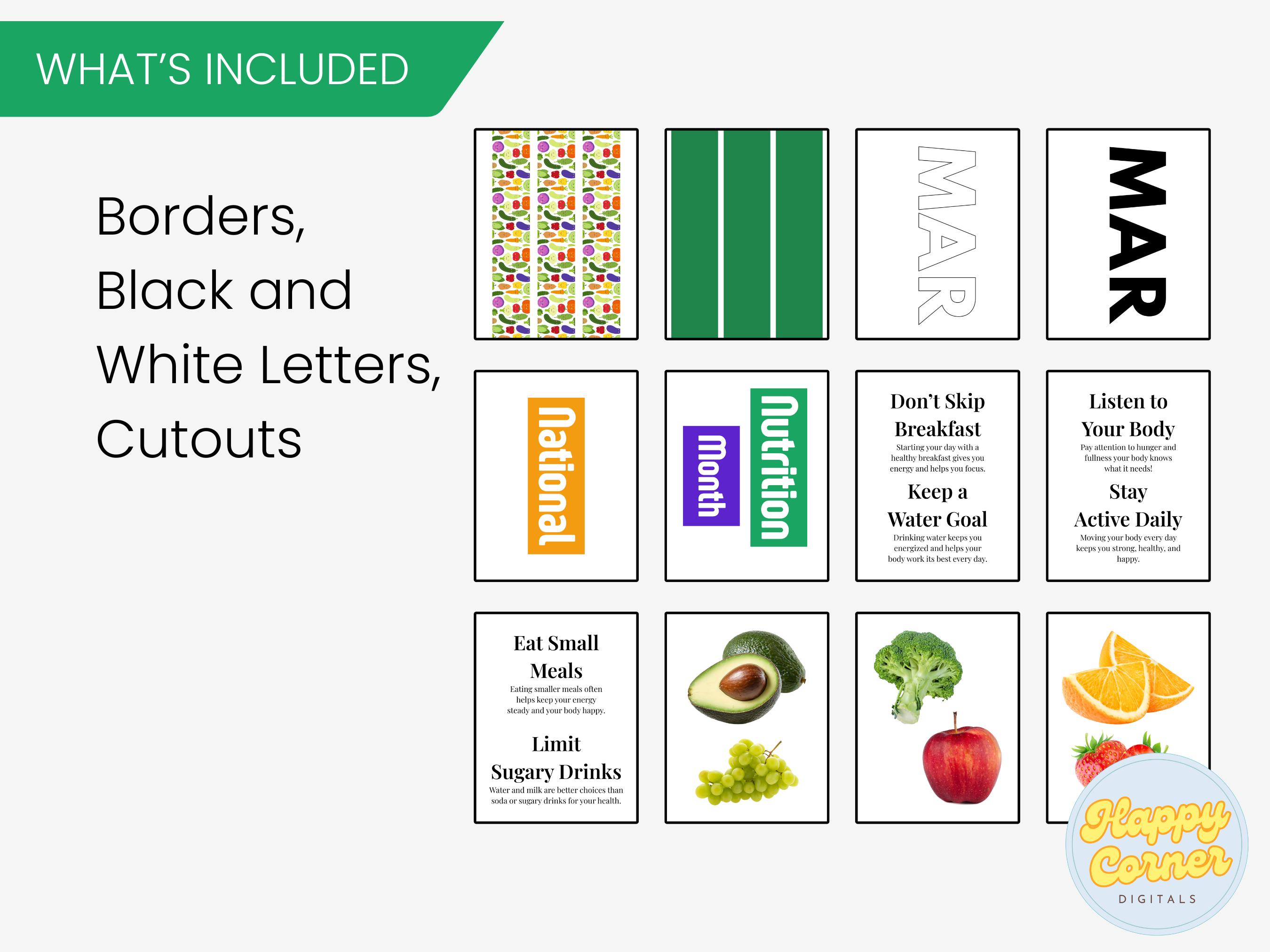 March Into National Nutrition Month Bulletin Board Kit Printable Spring ...