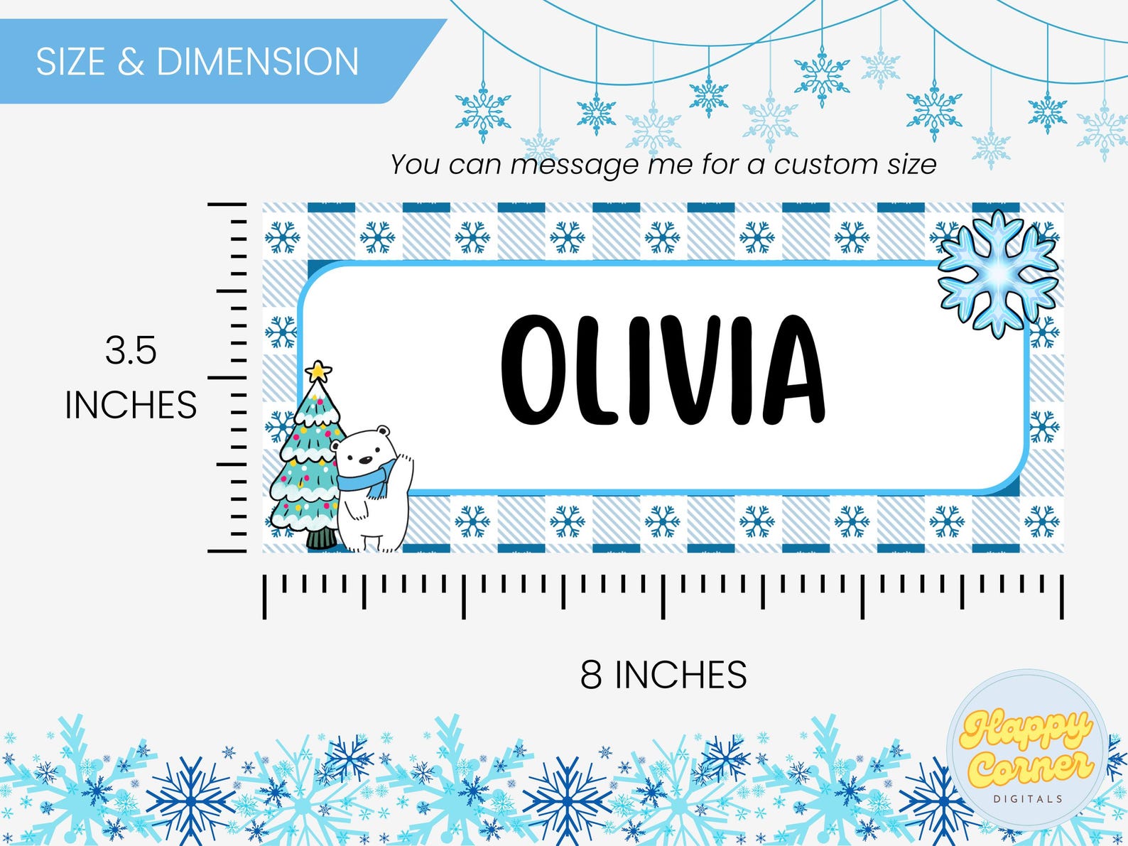 Winter Desk Name Tags Editable Cute Winter Student Name Tags Cozy ...