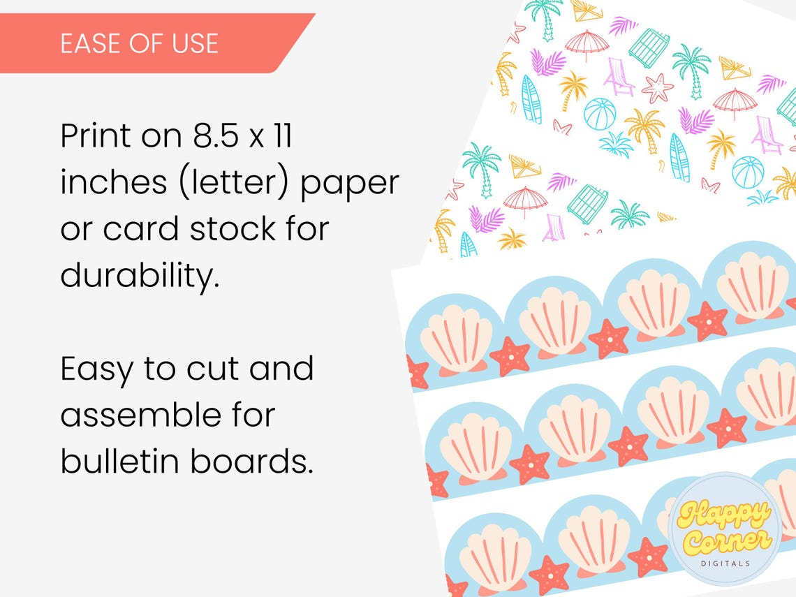 Summer Season Bulletin Board Borders for Classroom Display Printable ...