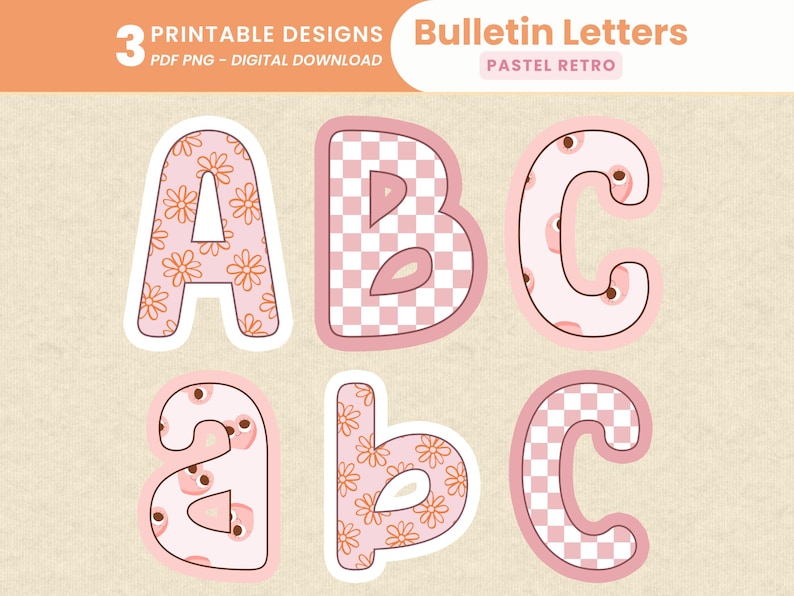 Pastel Retro Bulletin Letters for Classroom Decorations Pastel Groovy ...