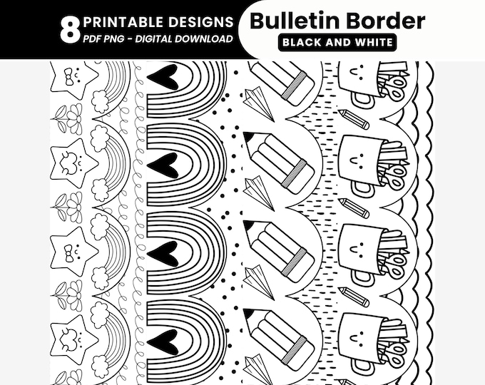 Scalloped Borders, Boho Bulletin Board Borders, Boho Neutral Classroom ...